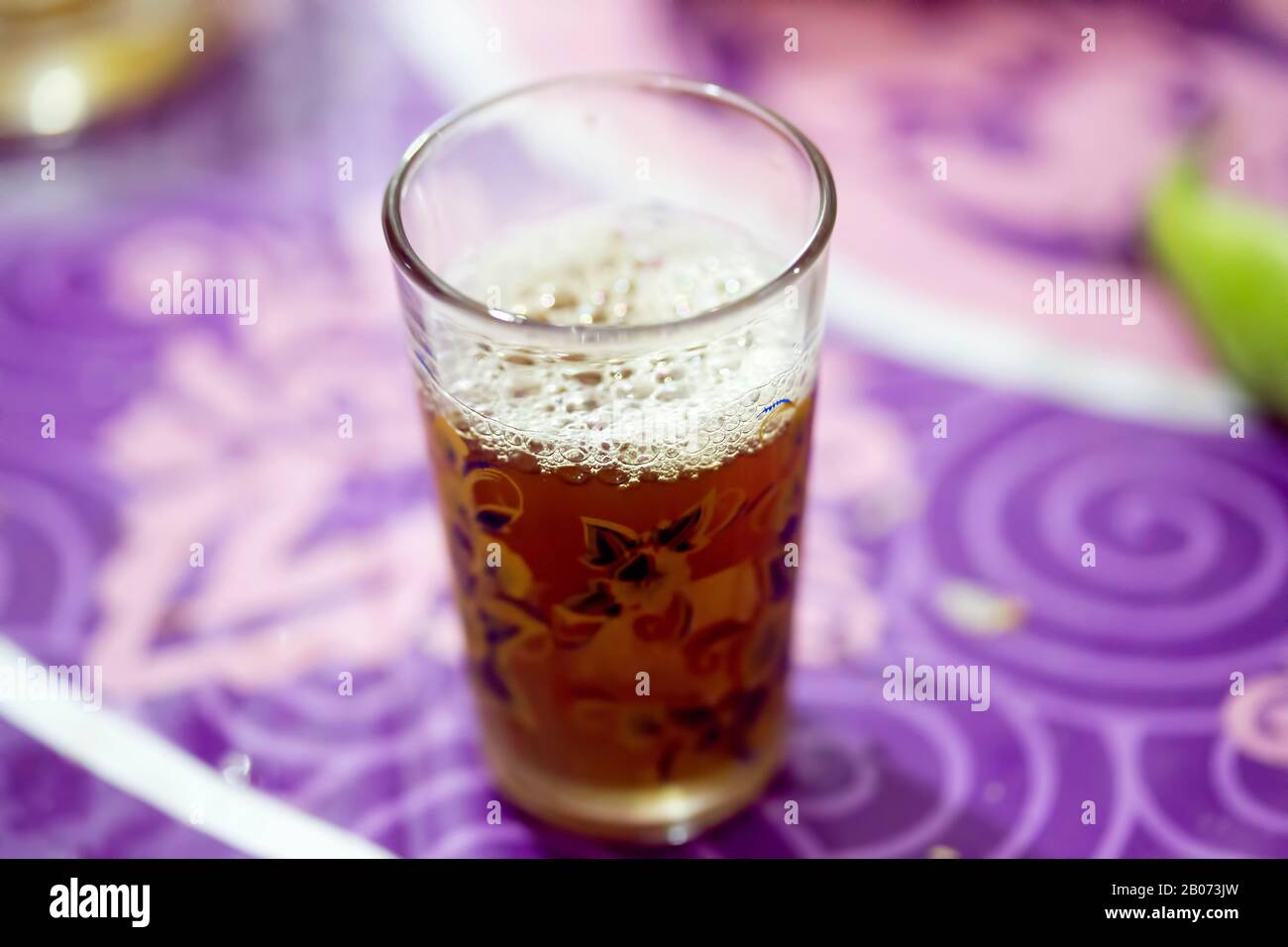 Moroccan mint tea in the glass Stock Photo - Alamy