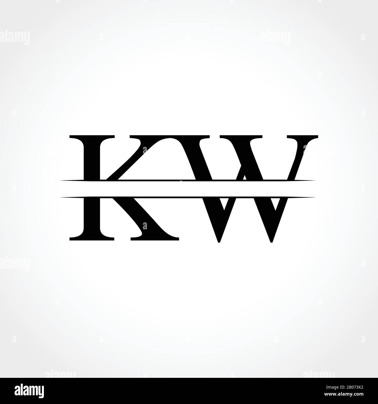 Initial KW letter Logo Design vector Illustration. Abstract Letter KW ...