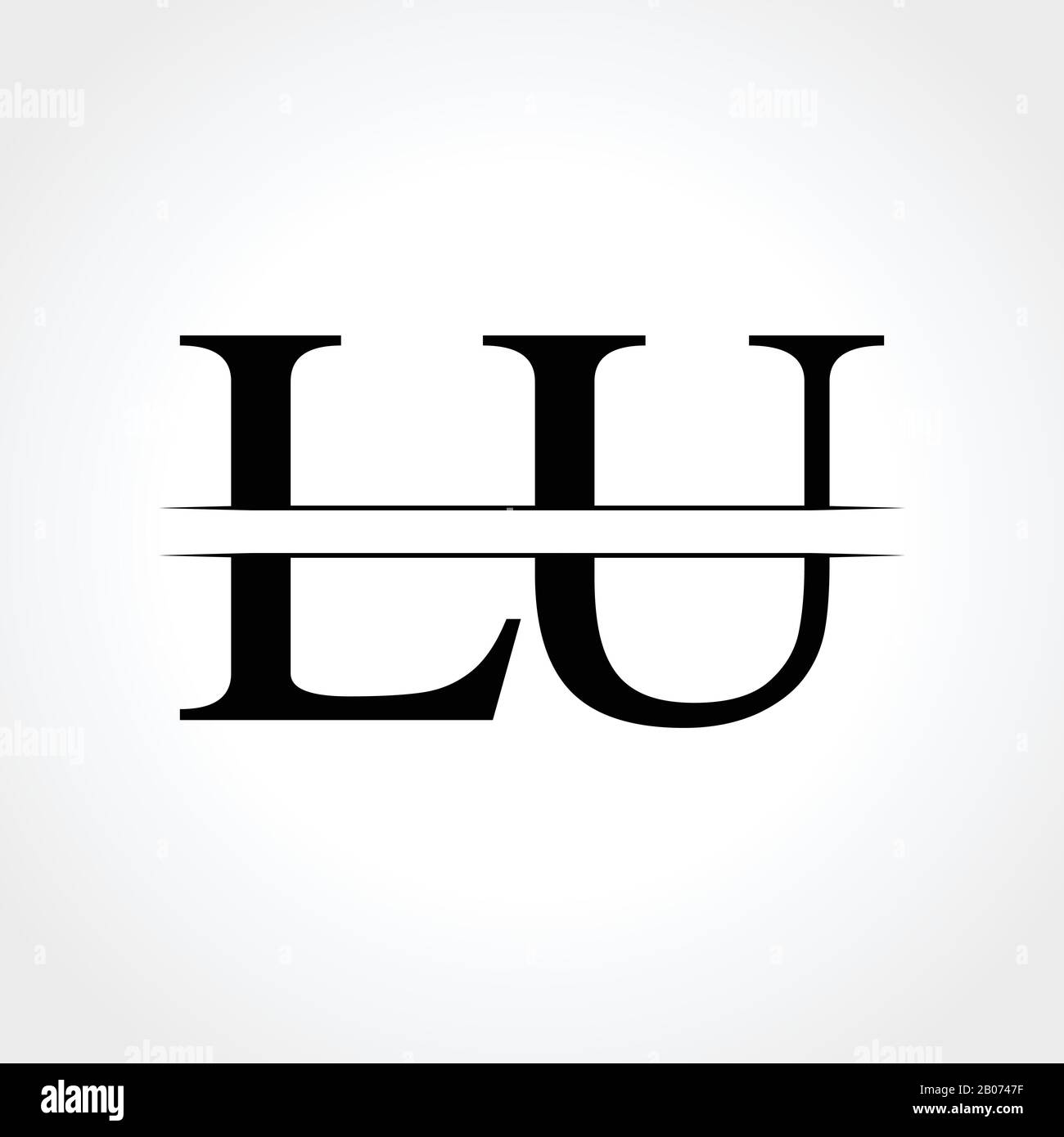Initial LU letter Logo Design vector Template. Abstract Black Letter LU ...