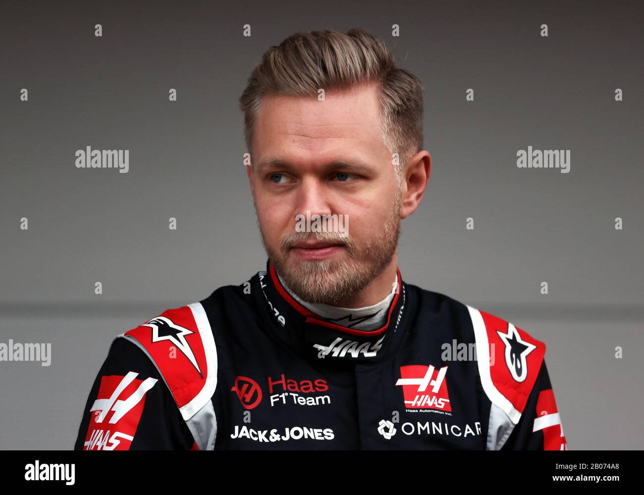 Haas's Kevin Magnussen during day one of pre-season testing at the ...