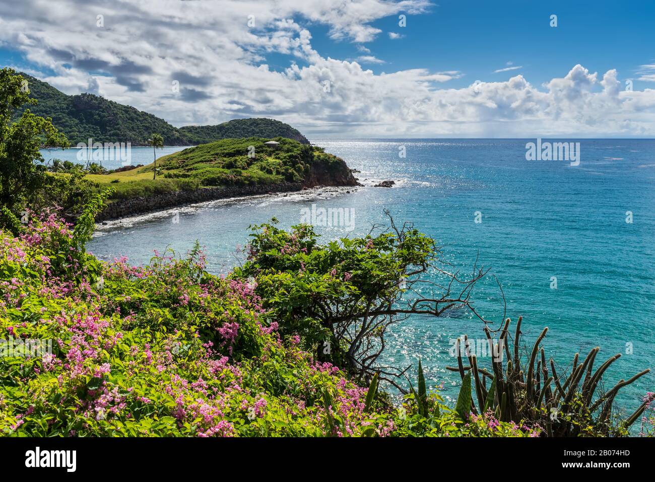 Tropical Caribbean Landscape of Antigua island, Antigua and Barbuda ...