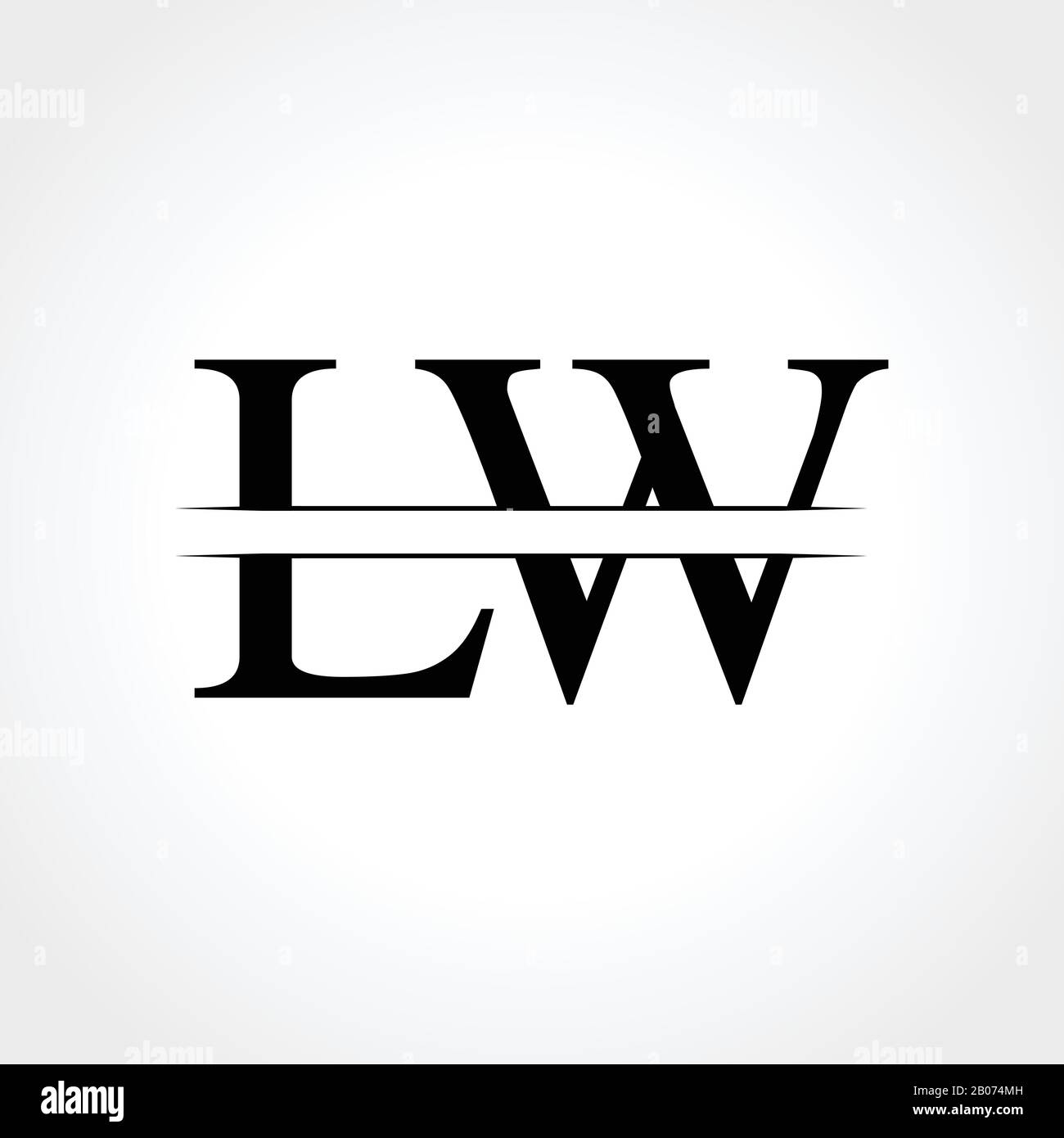 Initial LW letter Logo Design vector Template. Abstract Black Letter LW logo Design Stock Vector ...