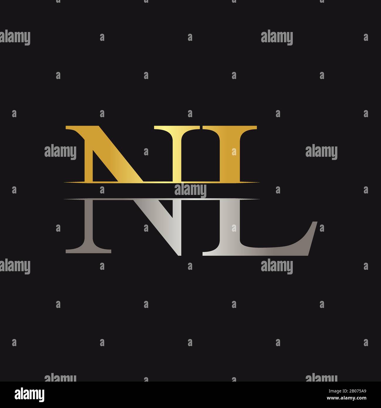 Initial Monogram Letter NL Logo Design Vector Template. NL Letter Logo ...