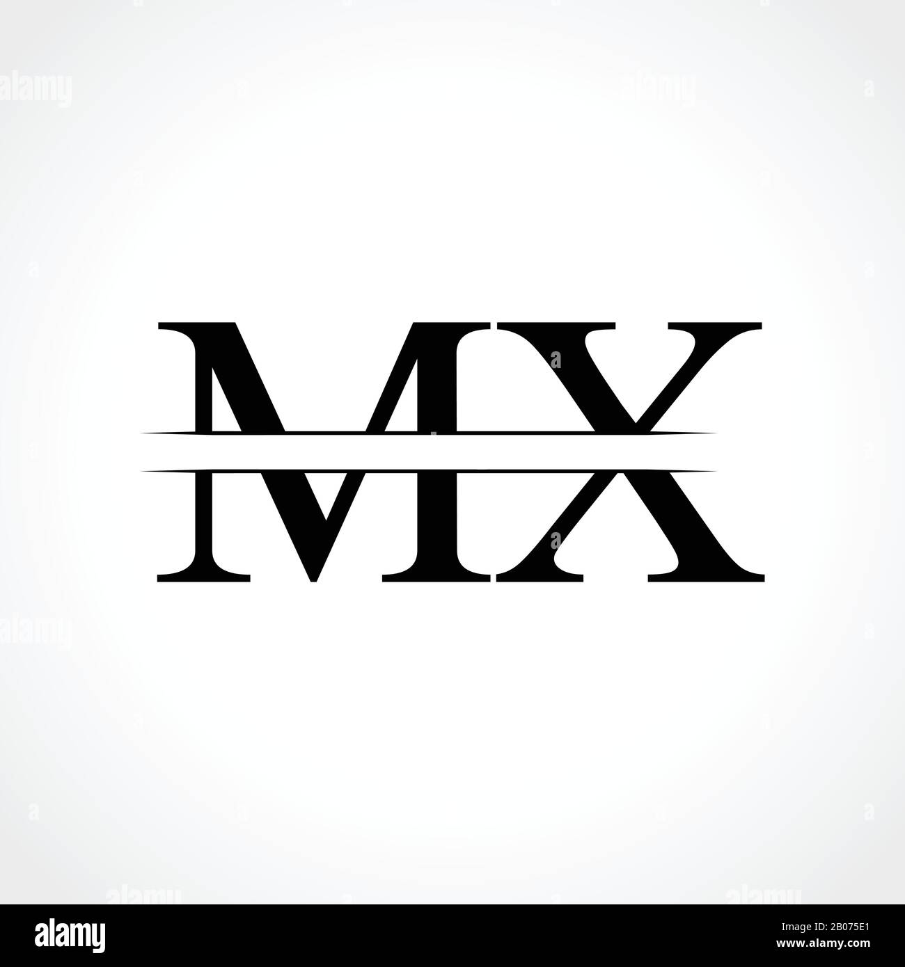 Initial MX letter Logo Design vector Template. Abstract Black Letter MX ...