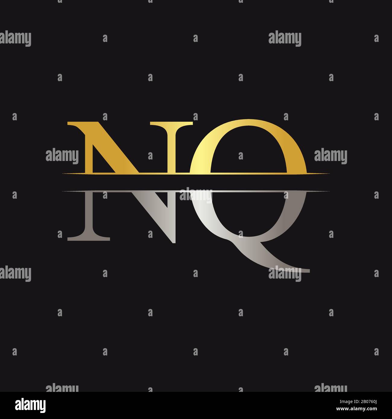Initial Monogram Letter NQ Logo Design Vector Template. NQ Letter Logo ...