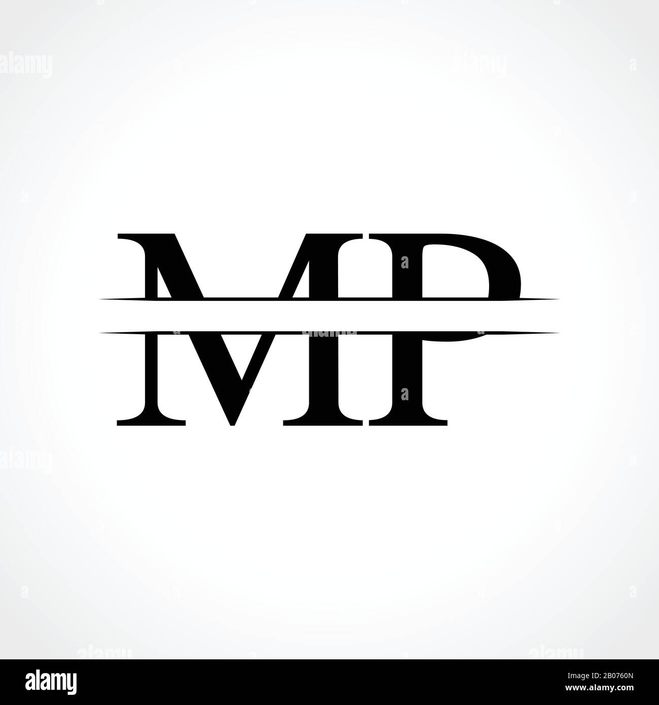 Initial MP letter Logo Design vector Template. Abstract Black Letter MP logo Design Stock Vector ...
