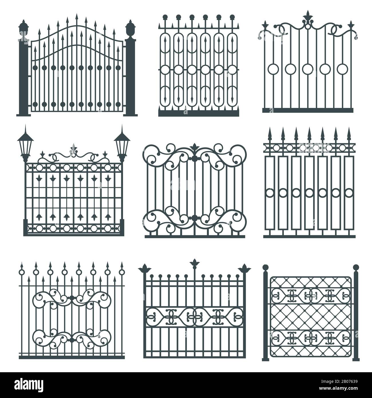 Ornamental iron gates Stock Vector Images - Alamy
