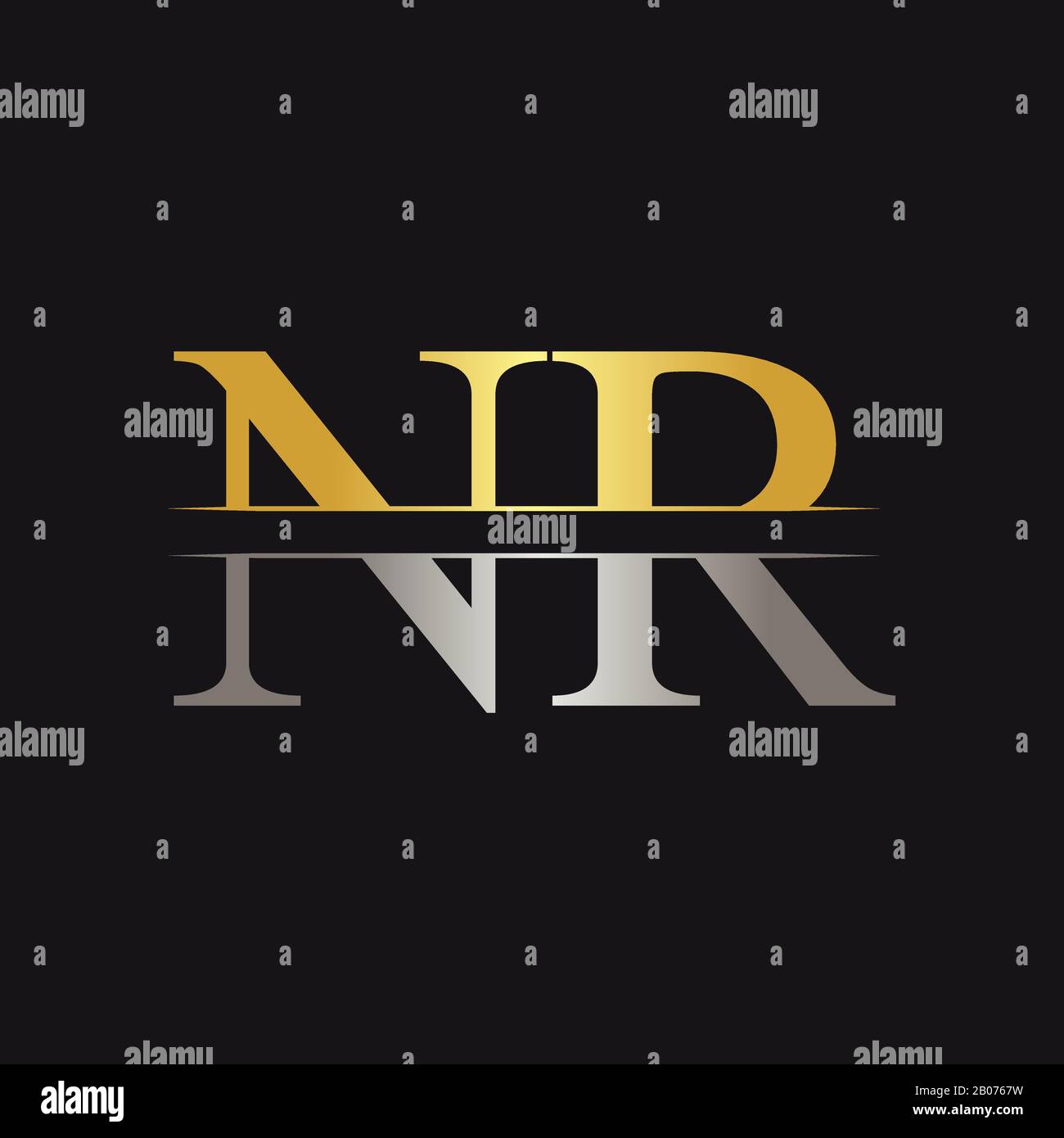 Initial Monogram Letter NR Logo Design Vector Template. NR Letter Logo ...