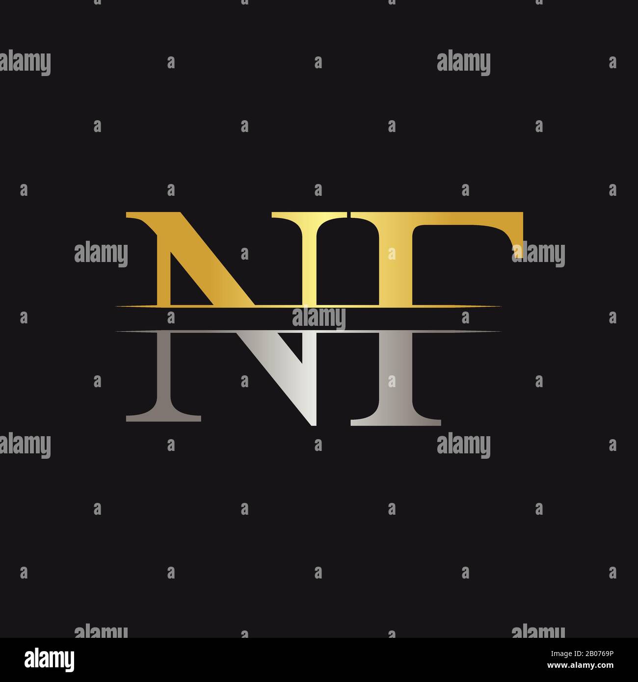 Initial Monogram Letter NF Logo Design Vector Template. NF Letter Logo ...