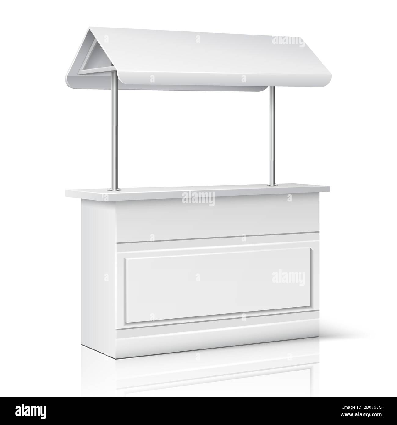 Market, store empty stand for trade information and business ...