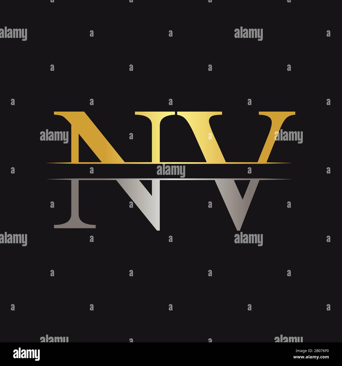 Initial Monogram Letter NV Logo Design Vector Template. NV Letter Logo ...