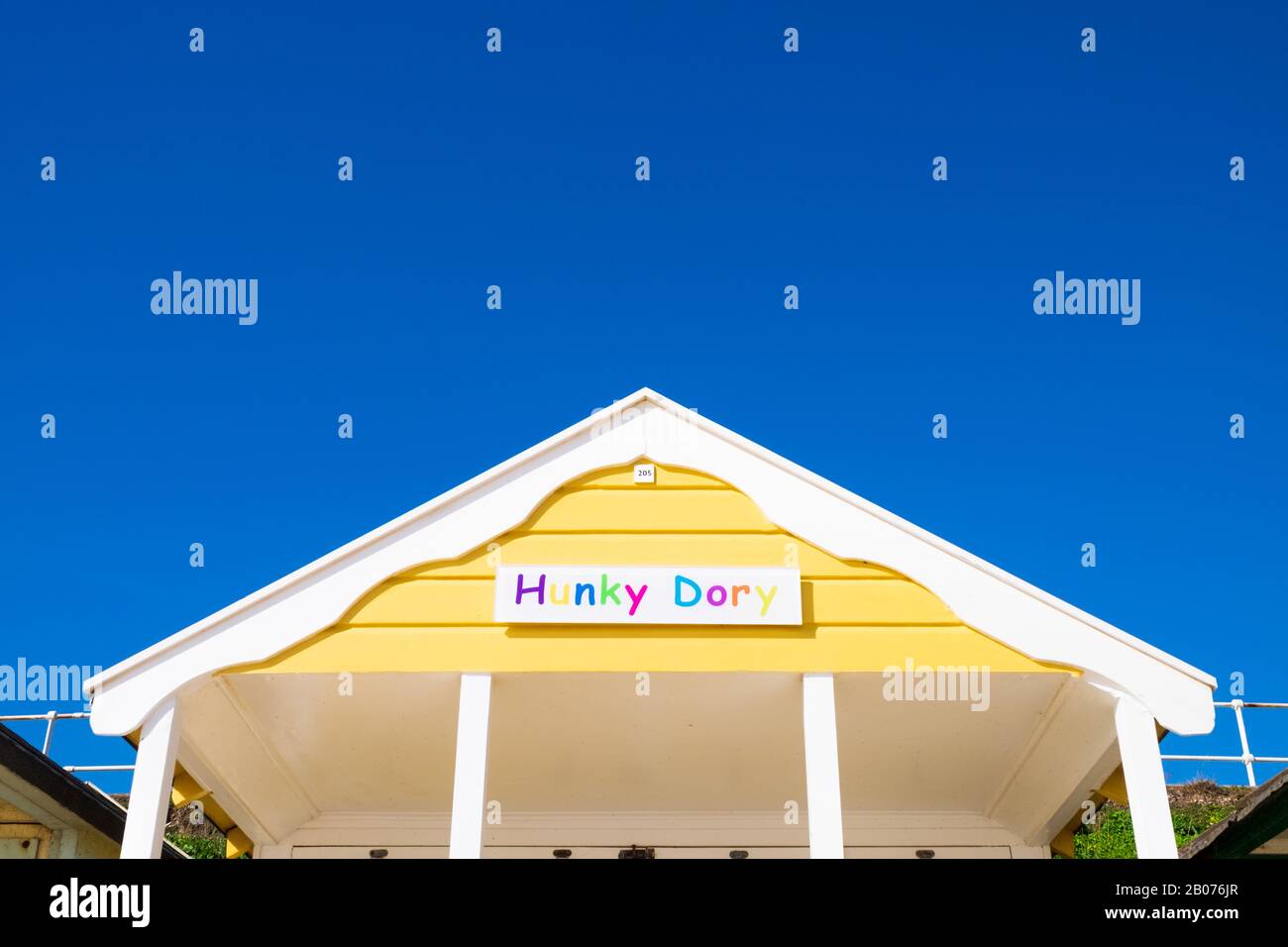 Yellow beach huts yellow beach hut hi-res stock photography and images ...