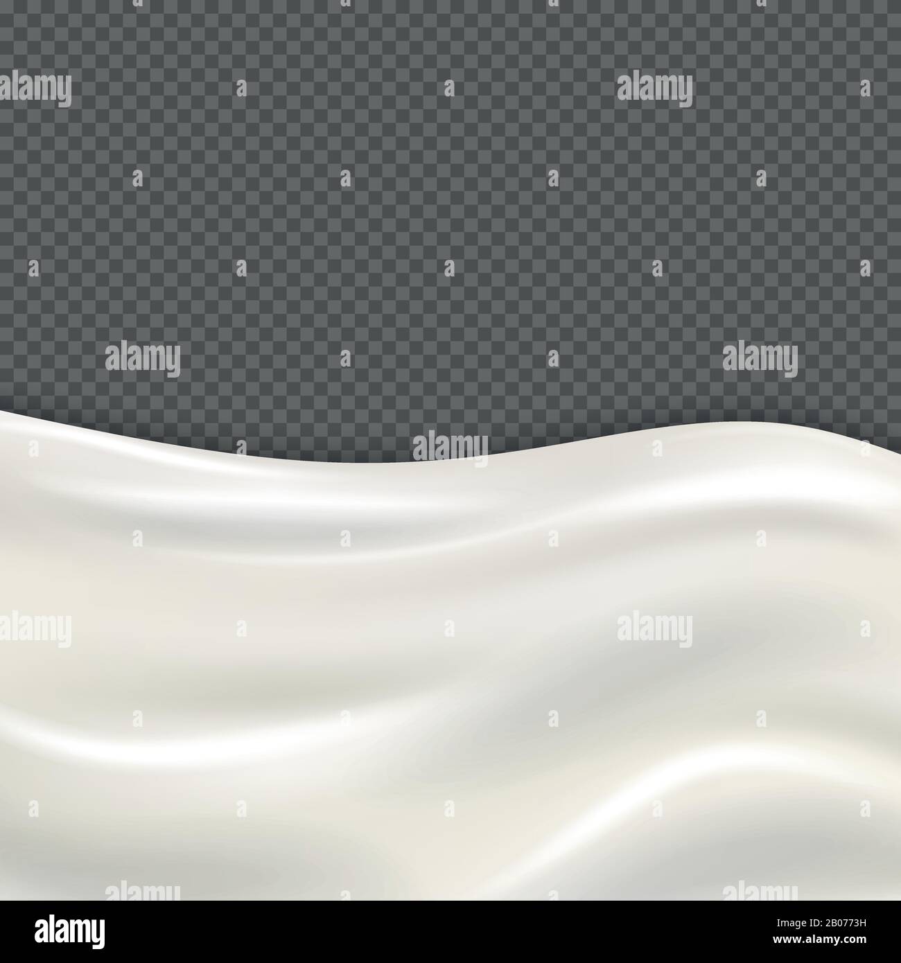 Fresh milk wave isolated on transparent checkered background. Nutrient ...