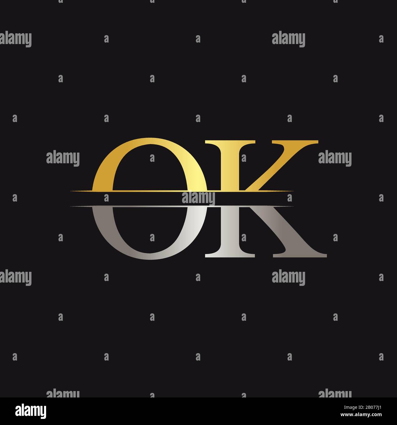 Initial Monogram Letter OK Logo Design Vector Template. OK Letter Logo ...