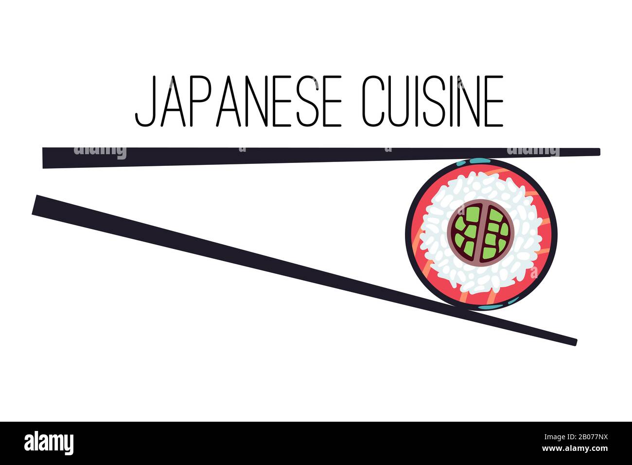 Japanese cuisine menu food logo template. Sushi bar food logo. Vector ...