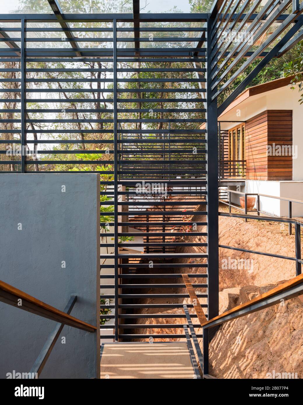 Building exterior architecture railings balcony hi-res stock ...