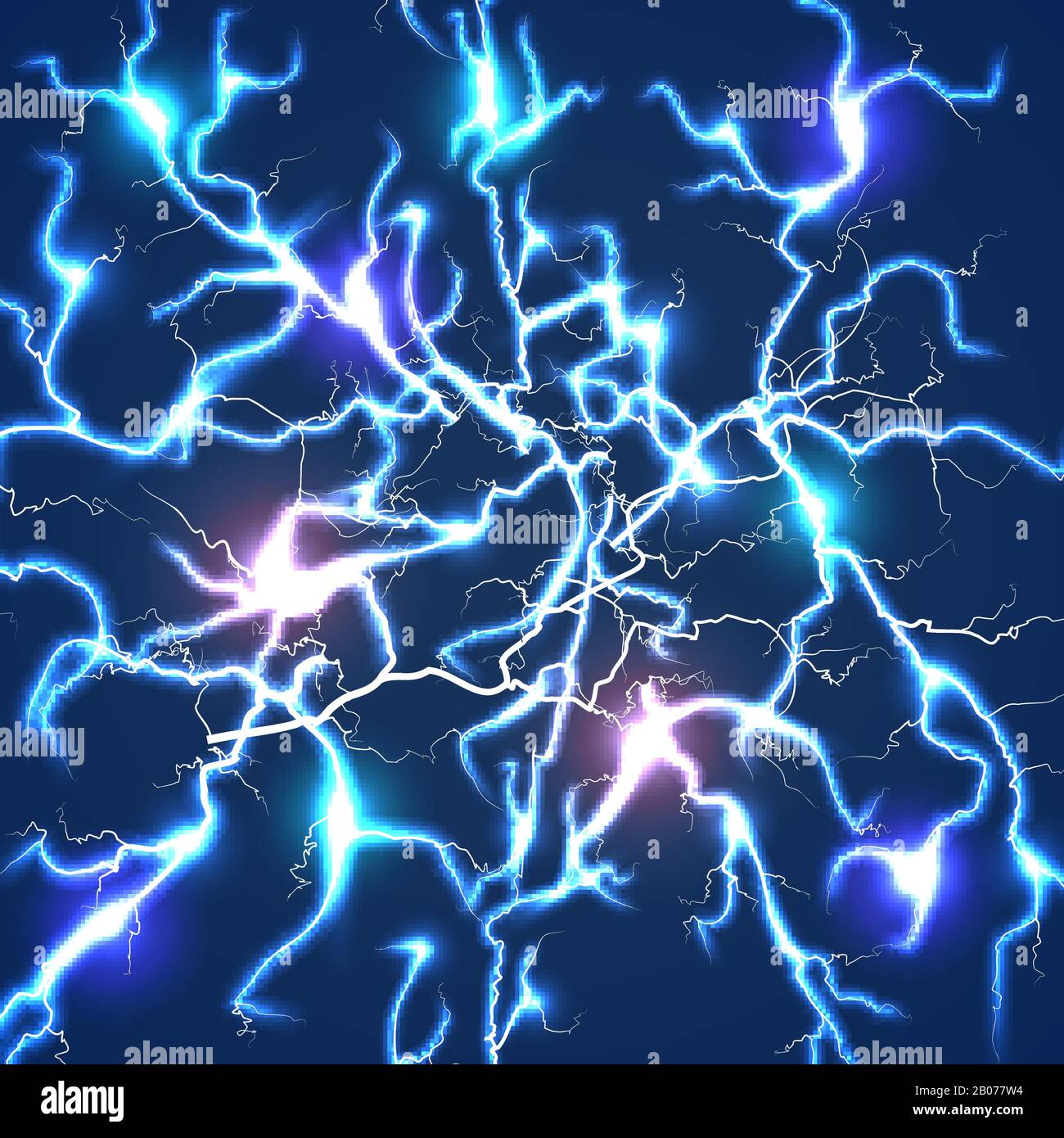 Thunder bolts dark vector background. Power lightning bright ...