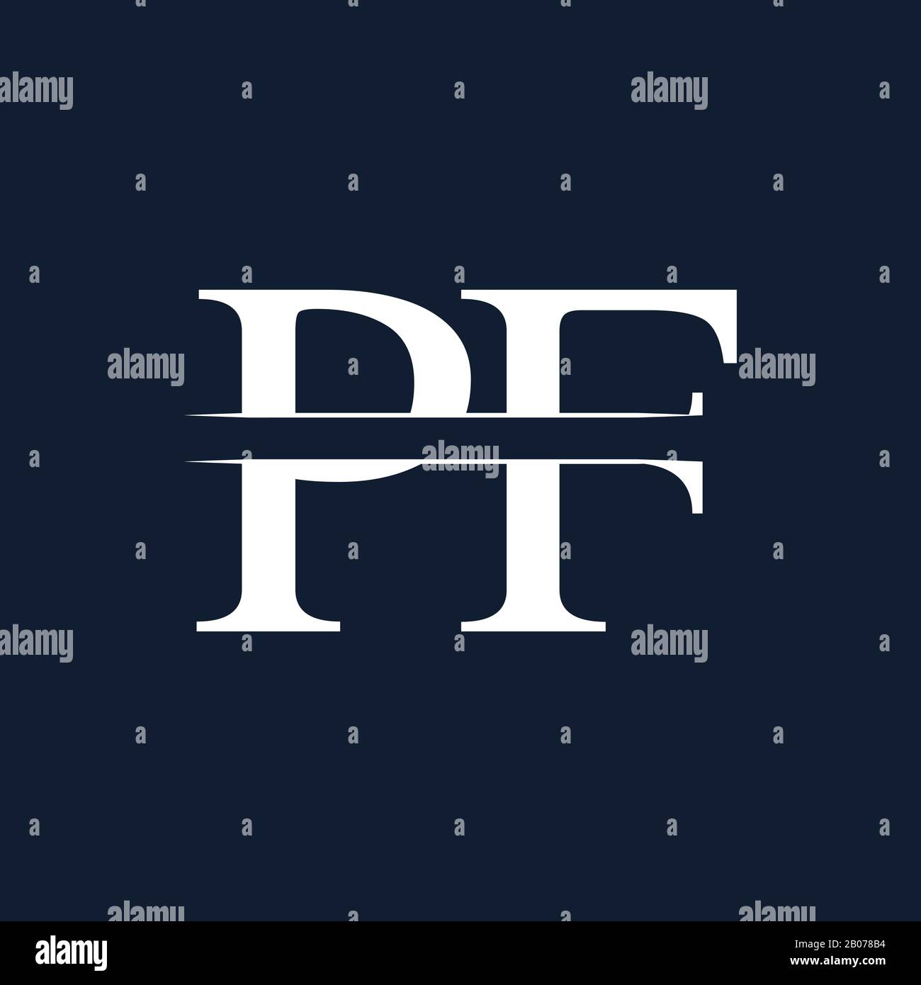 Initial Monogram Letter PF Logo Design Vector Template. PF Letter Logo ...
