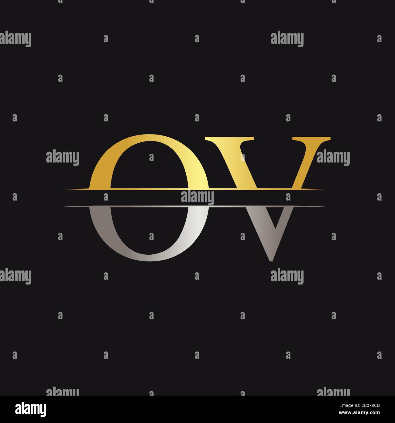 Initial Monogram Letter OV Logo Design Vector Template. OV Letter Logo ...