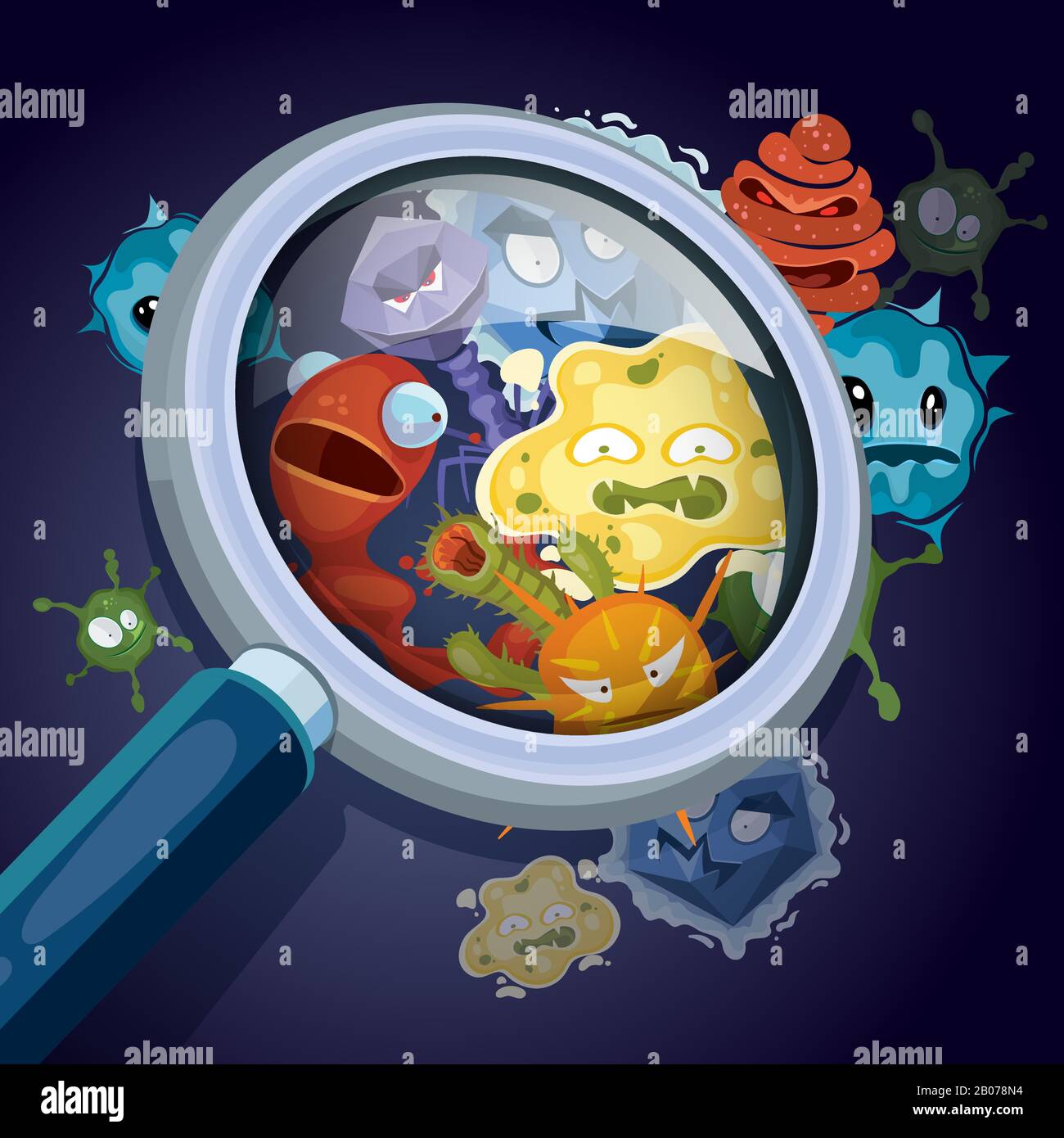 Germs bacteria cartoon hi-res stock photography and images - Alamy