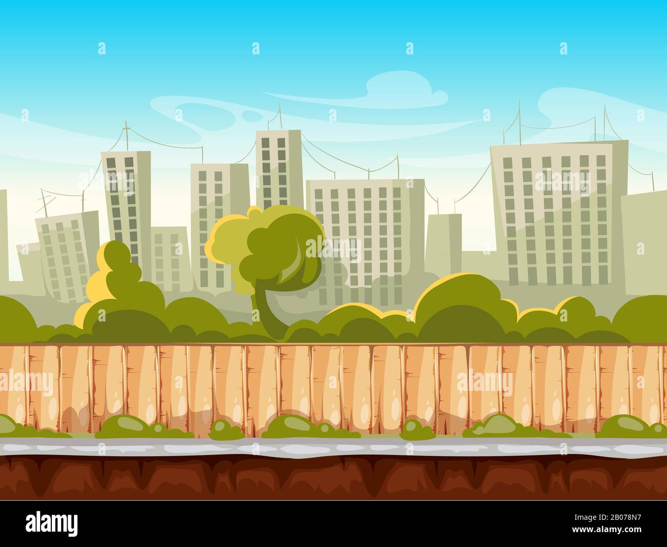 Seamless city landscape, cityscape vector background for smartphone app ...