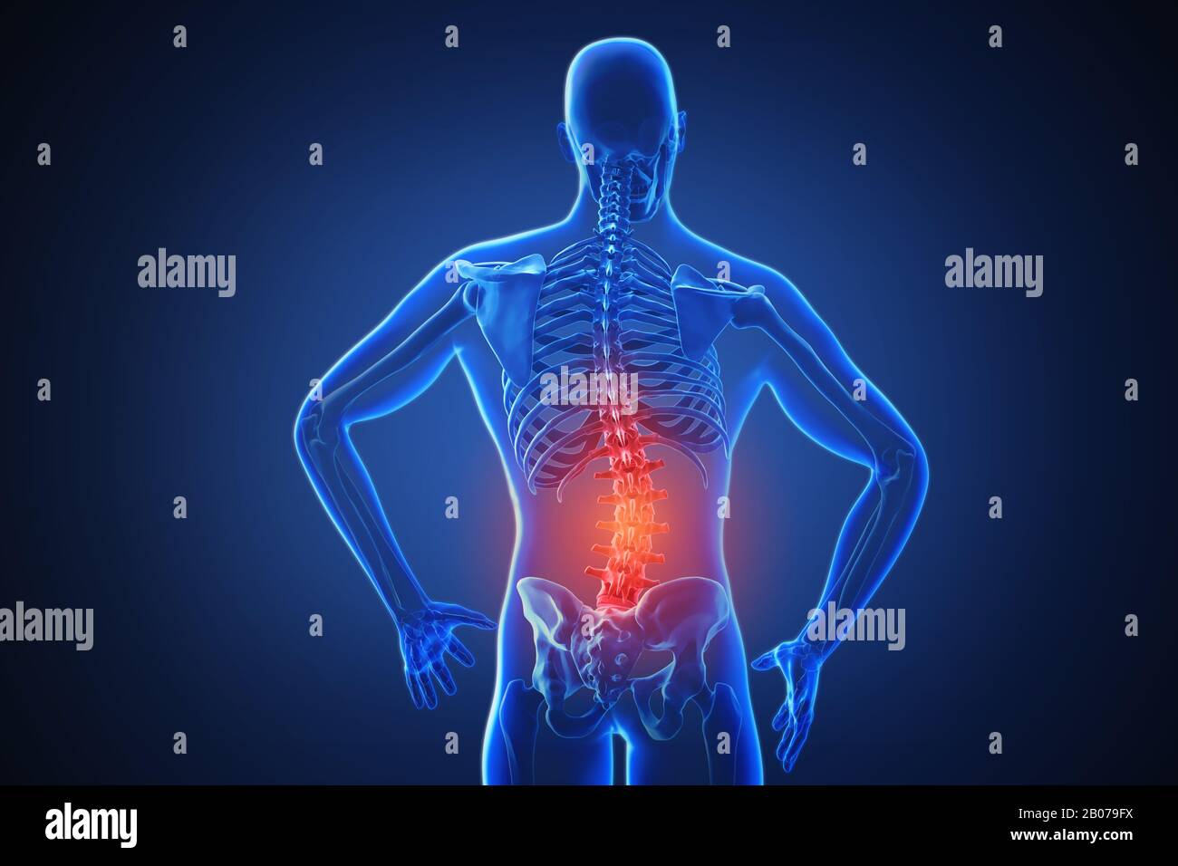 3d rendering of a human body with highlighted in pain 021 Stock Photo ...