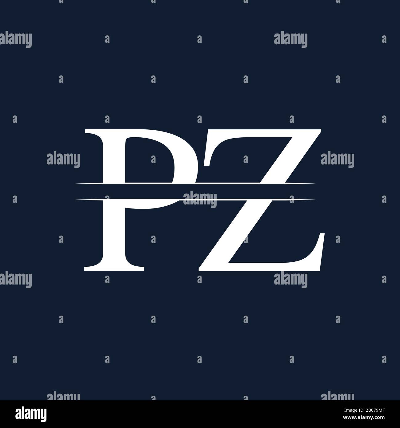 Initial Monogram Letter PZ Logo Design Vector Template. PZ Letter Logo ...