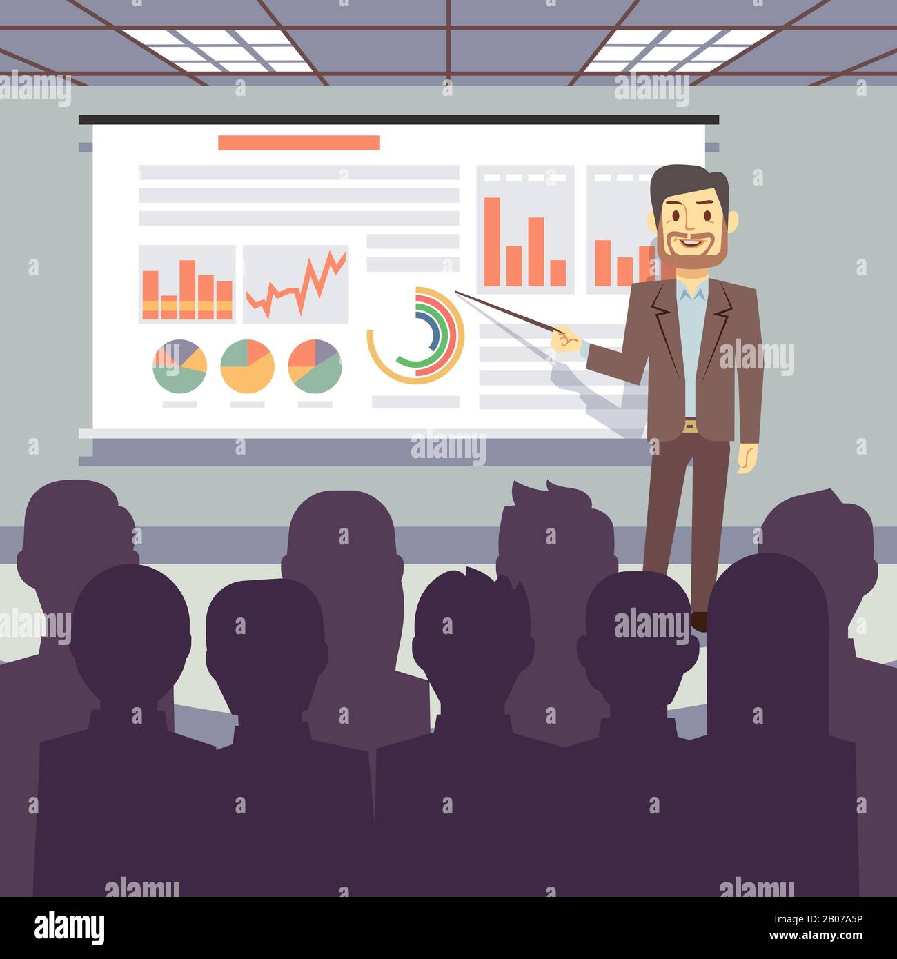 Public business training, conference, workshop presentation vector ...