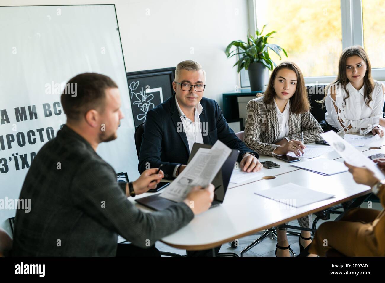 Business People Meeting Communication Discussion Working Office Concept ...