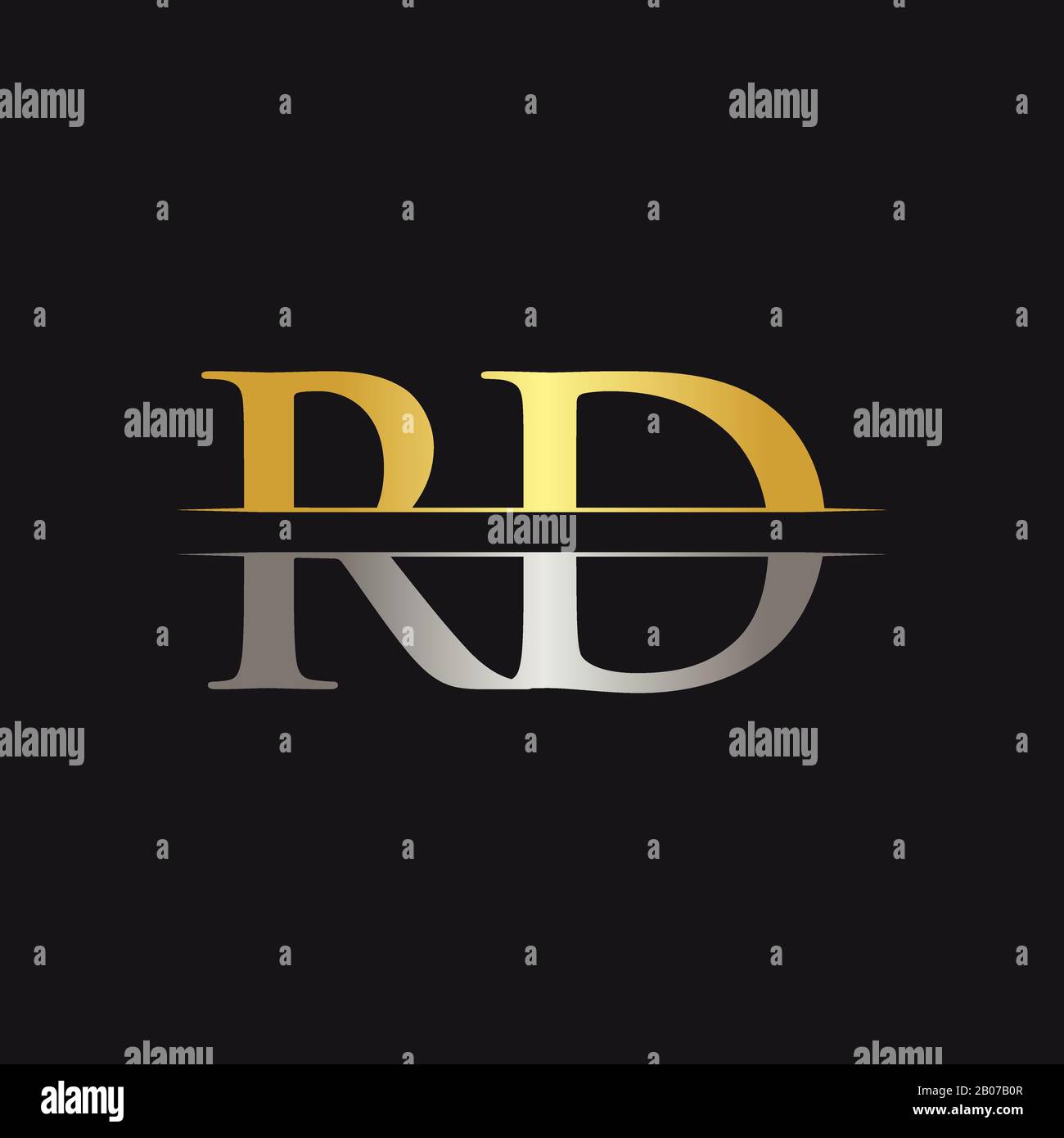 Abstract Letter RD Logo Design Vector Template. Creative Gold and ...