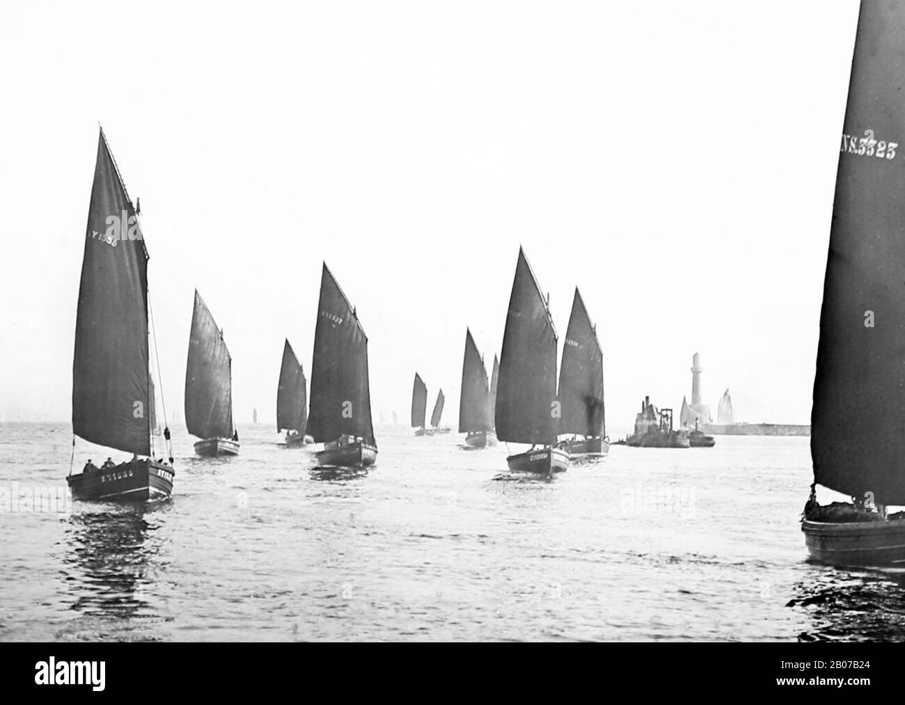 Victorian fishing boats Black and White Stock Photos & Images - Alamy