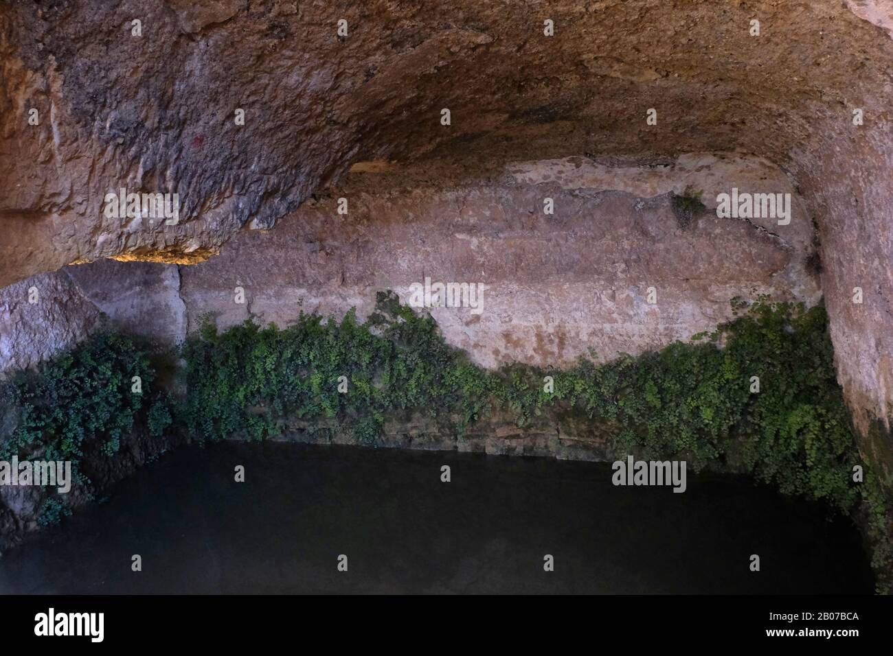 An ancient rock cut Mikveh Jewish ritual purification bath located ...