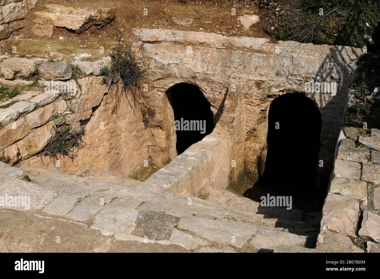 An ancient rock cut Mikveh Jewish ritual purification bath located ...