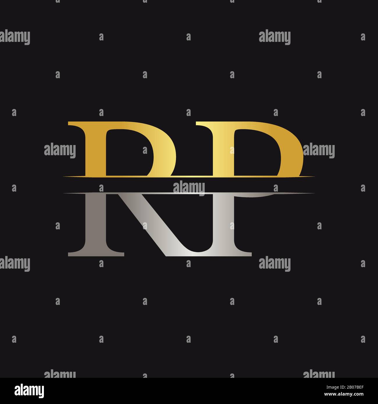 Abstract Letter RP Logo Design Vector Template. Creative Gold and ...