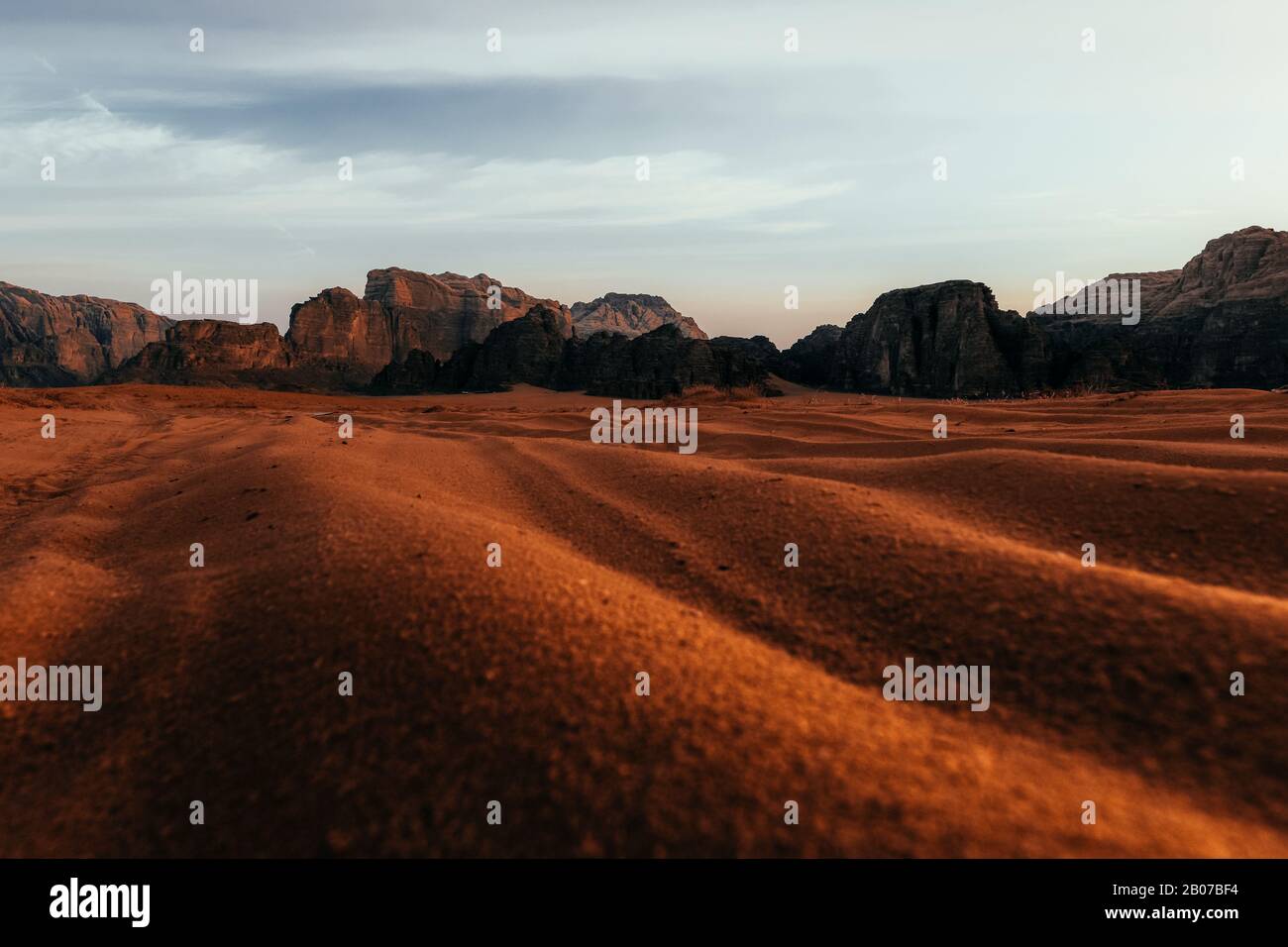 Wadi Rum desert morning Stock Photo - Alamy