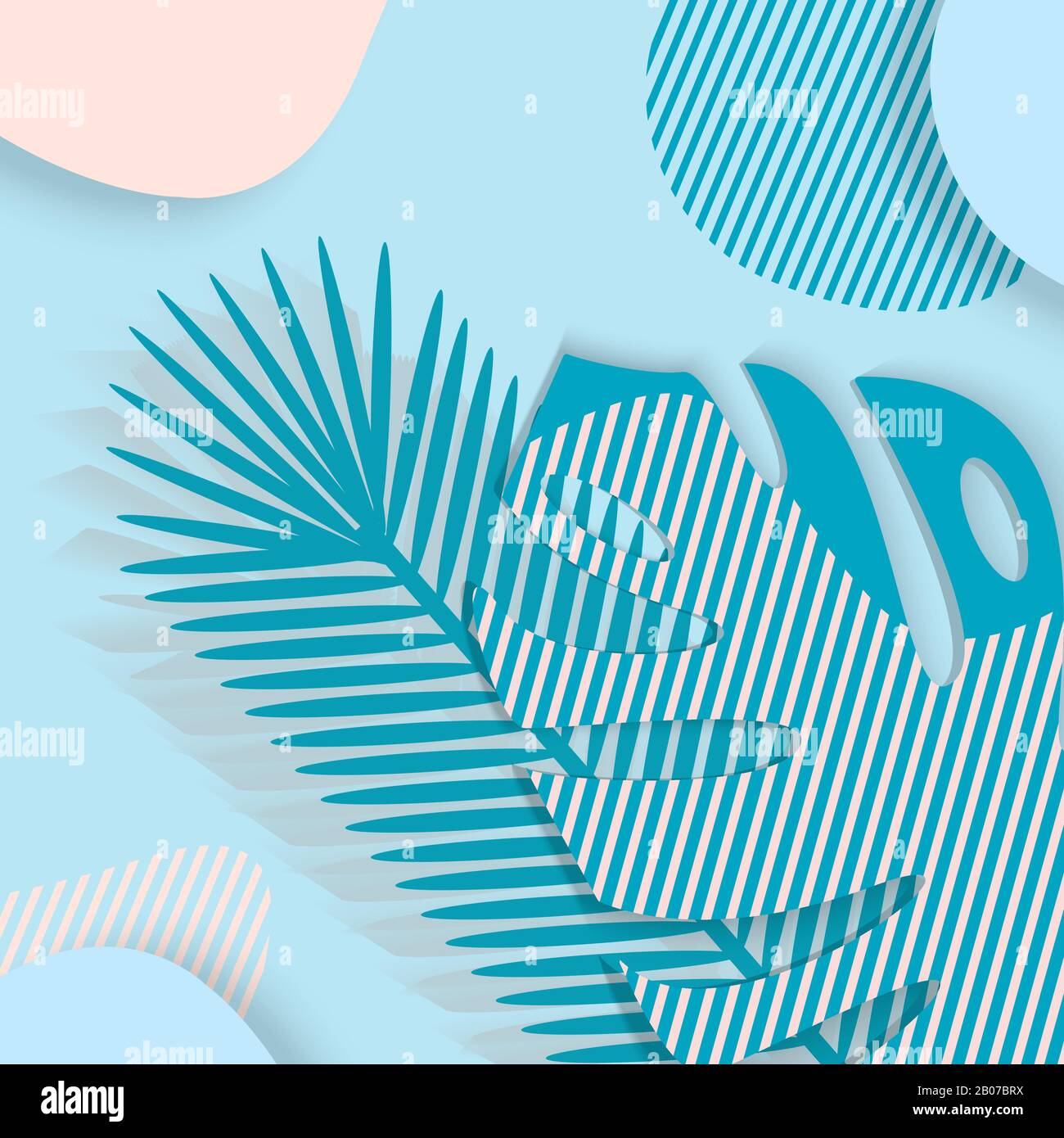 Tropical leaves palm monstera Stock Vector Images - Alamy