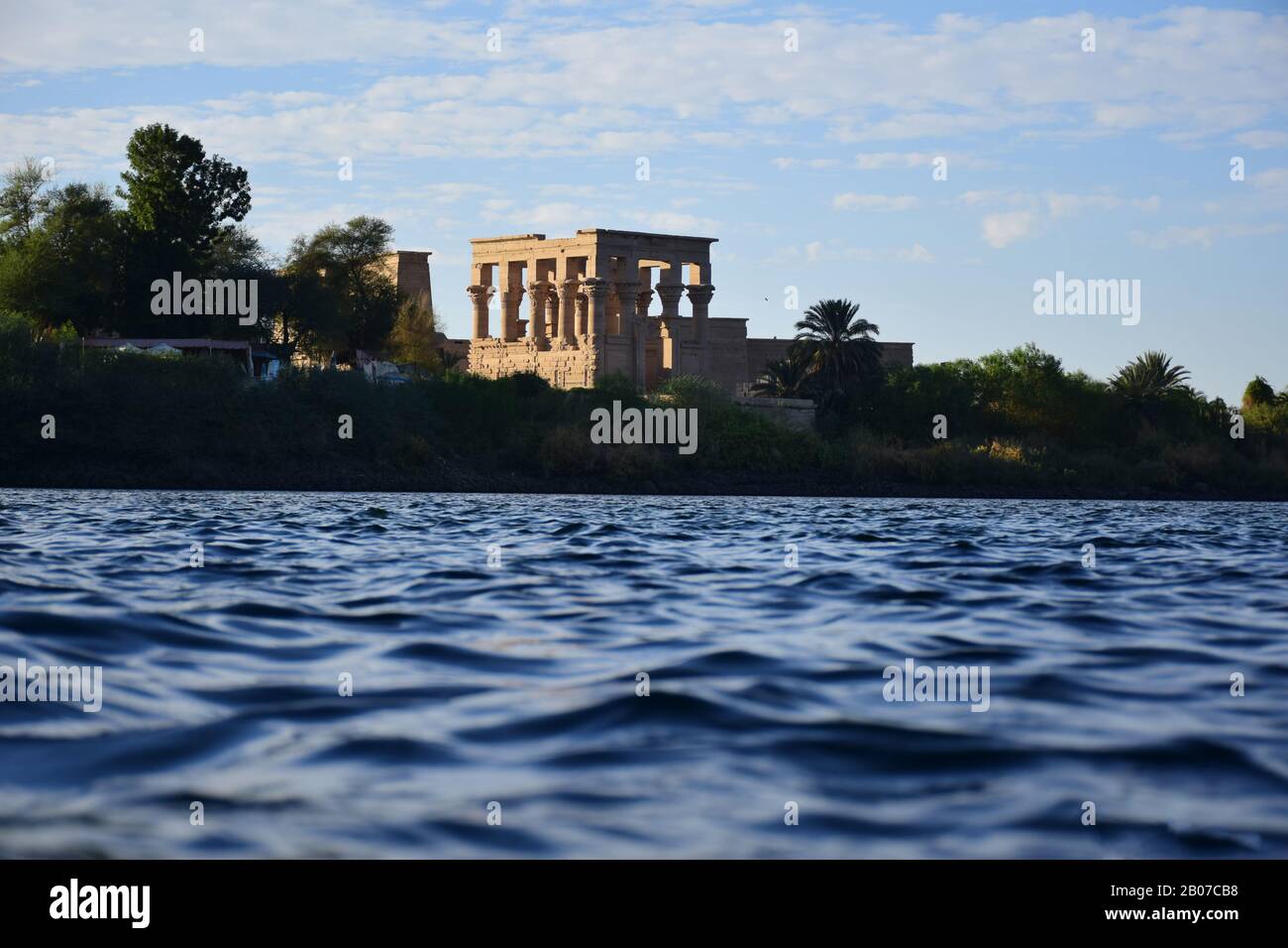 Ancient pharaohs Philae temple in Aswan Egypt in the river nile , old ...