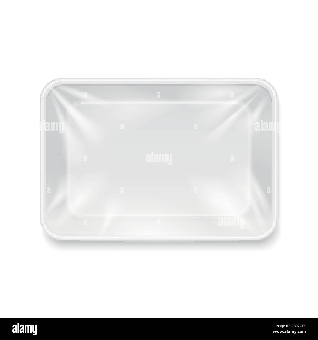 Empty white plastic food container, packaging tray vector template ...
