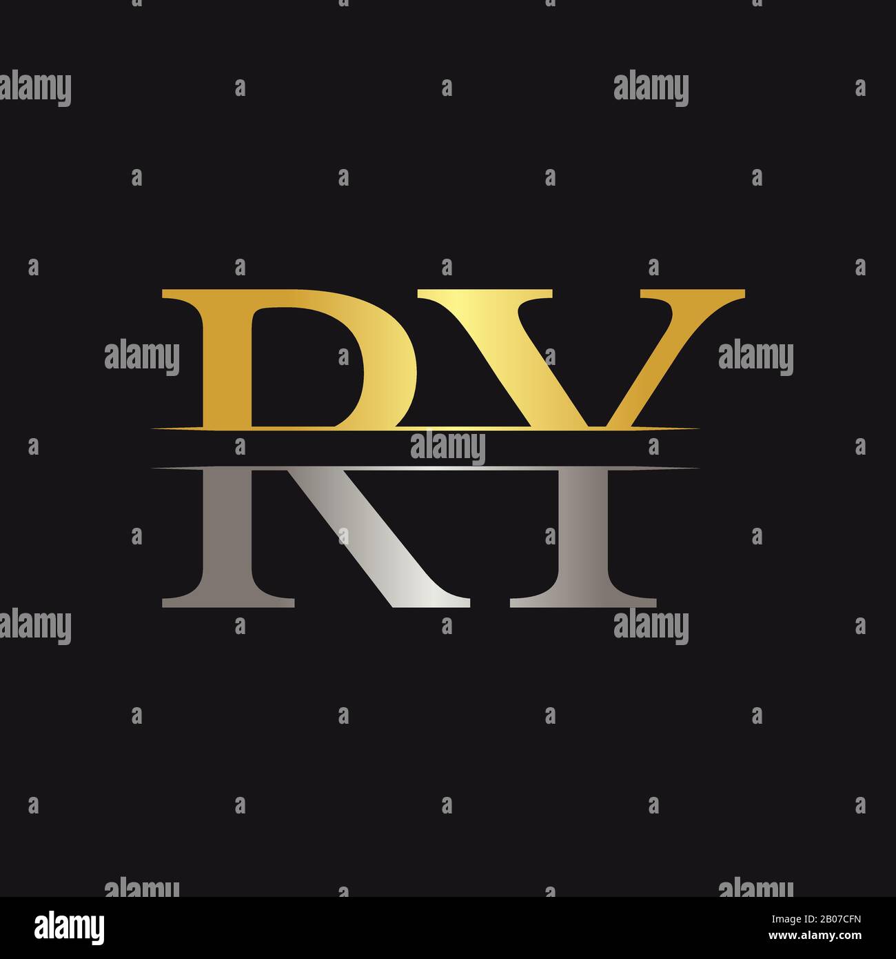 Abstract Letter RY Logo Design Vector Template. Creative Gold and ...