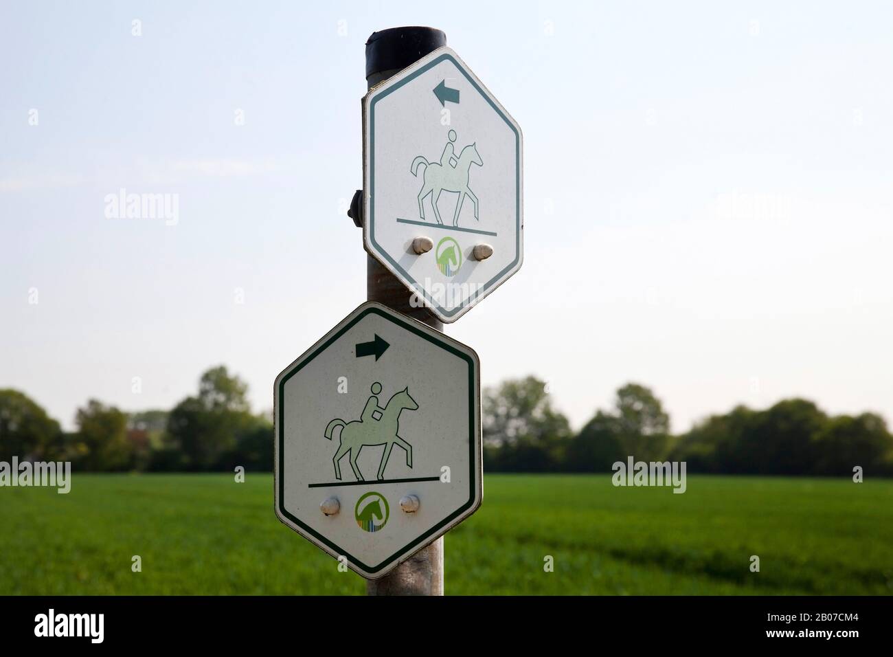 ride path signs, Germany, North Rhine-Westphalia, Muensterland ...
