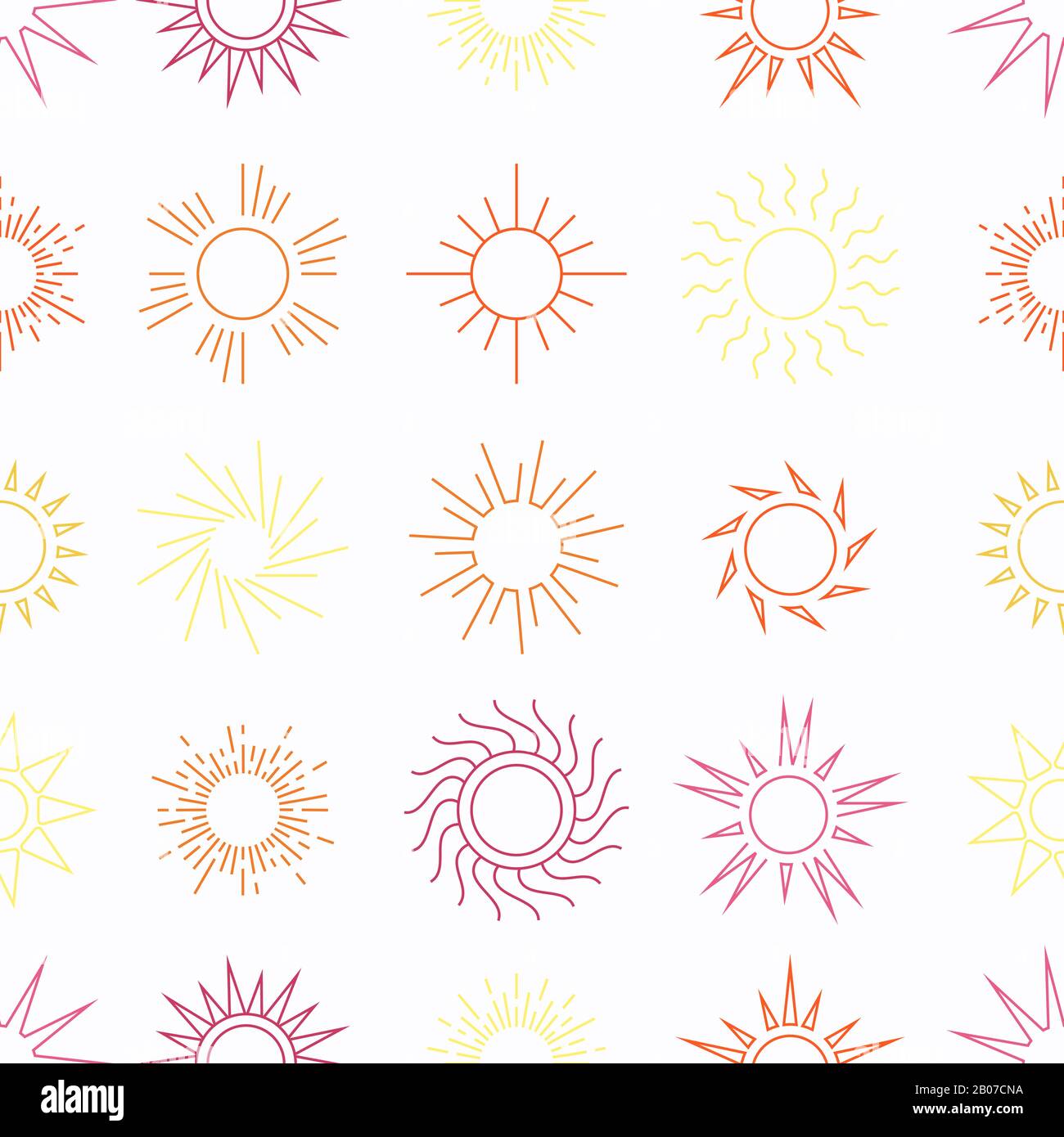 Suns in the sky seamless pattern. Sunny weather background. Vector ...