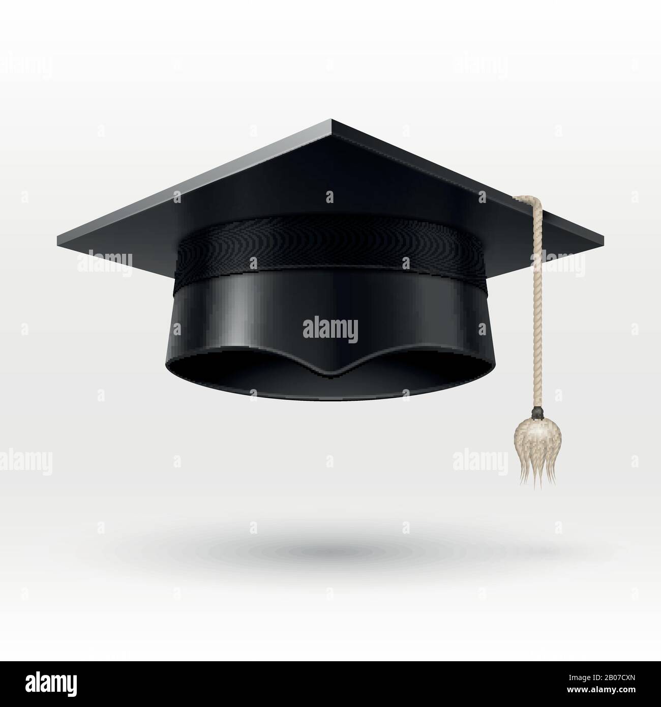 Academic graduation cap, hat. realistic vector illustration ...
