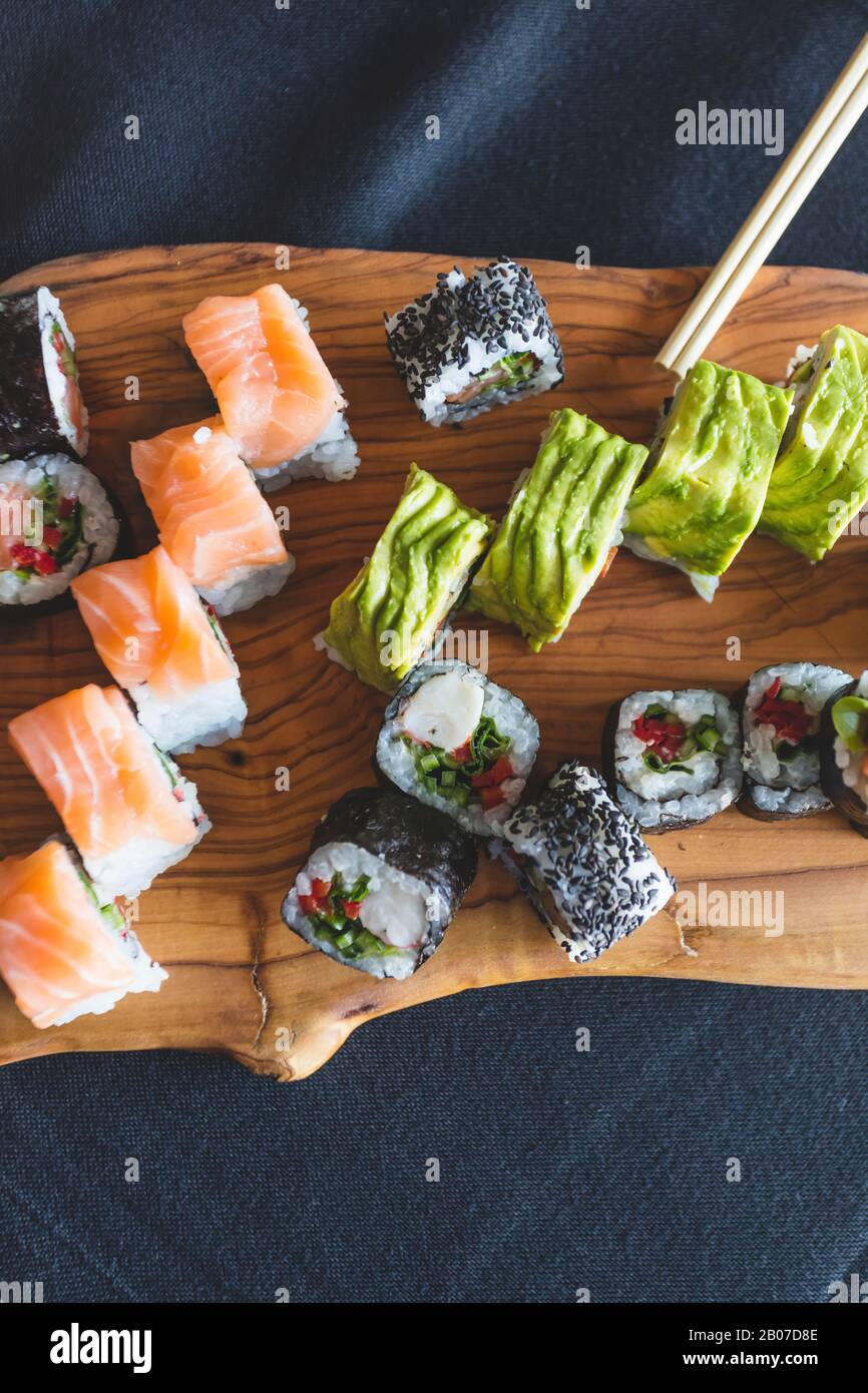 Japanese beef roll sushi close hi-res stock photography and images - Alamy