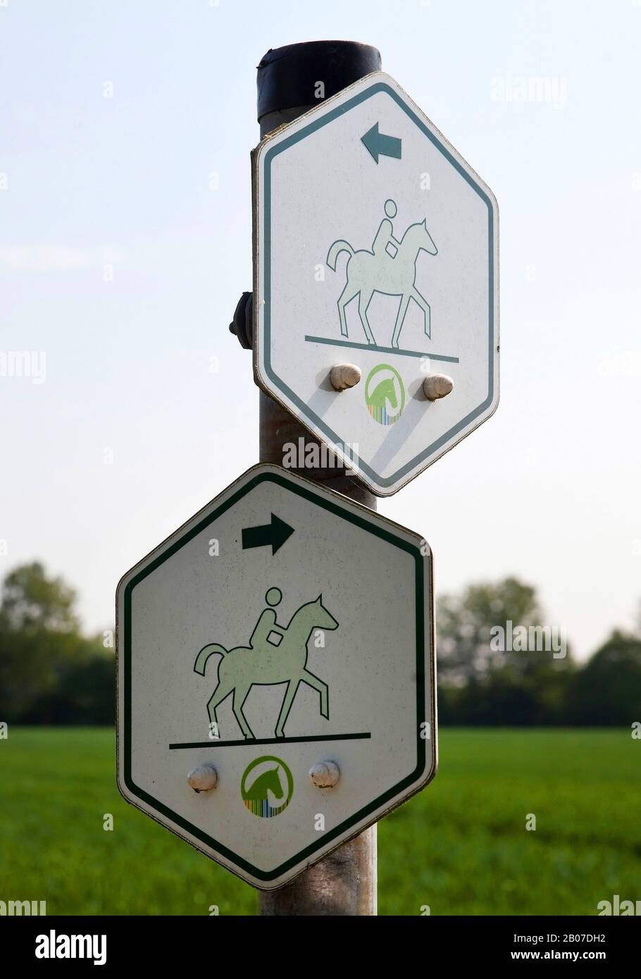 ride path signs, Germany, North Rhine-Westphalia, Muensterland ...