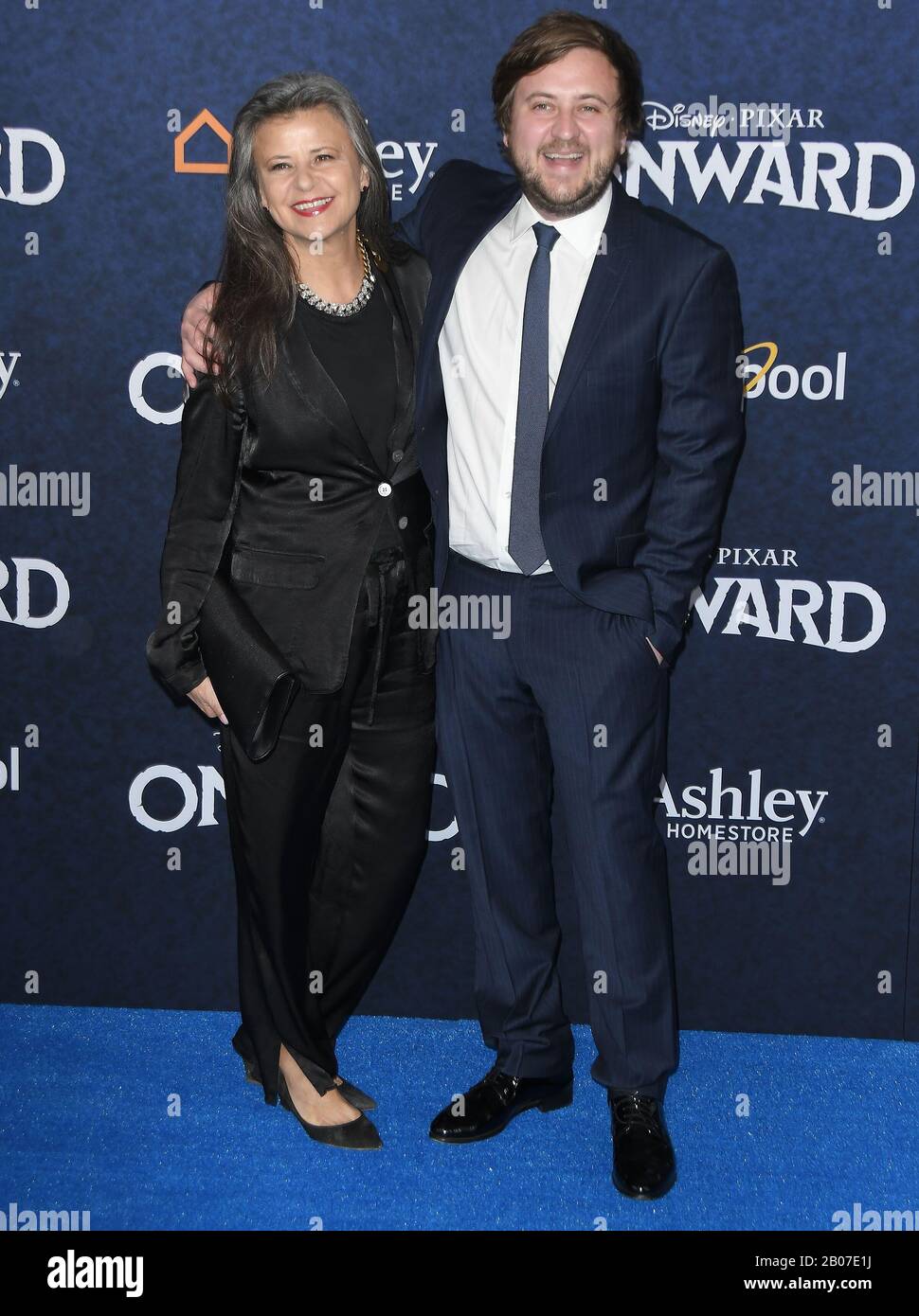 Los Angeles, USA. 18th Feb 2020. (L-R) Tracey Ullman and Johnny McKeown ...