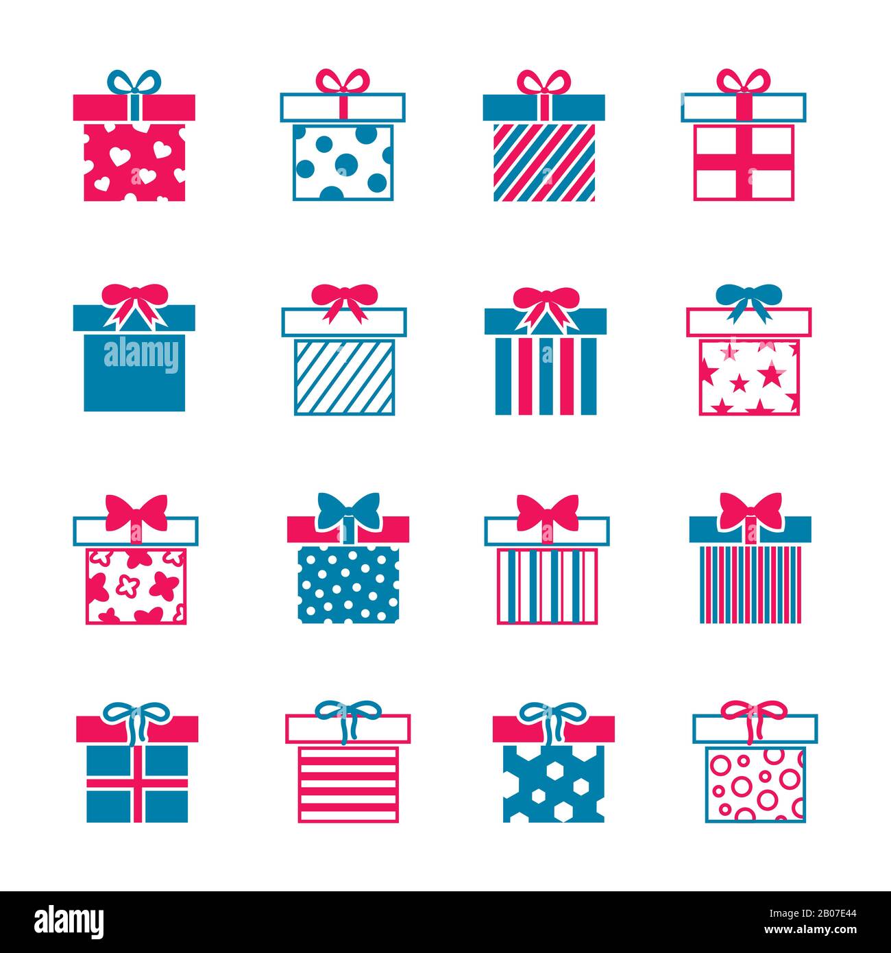 Colorful gift boxes vector icons set. Present to birthday and other ...