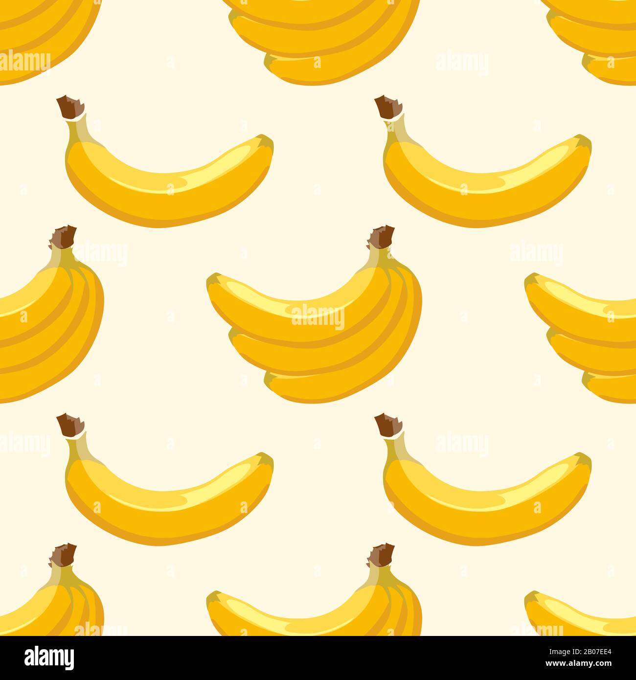 Yellow vector banana seamless background pattern. Sweet tropical fruit ...