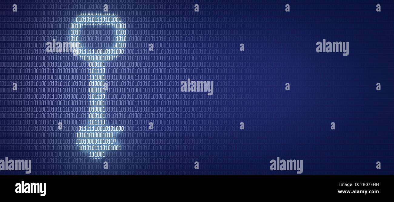 Futuristic illustration of key drawn on binary code Stock Photo - Alamy
