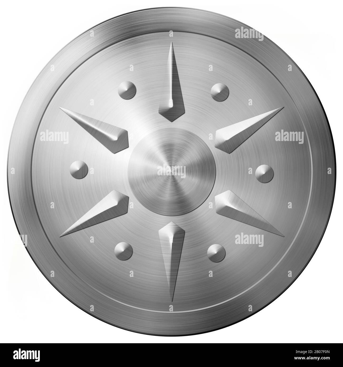 Round metal shield with star isolated 3d illustration Stock Photo - Alamy