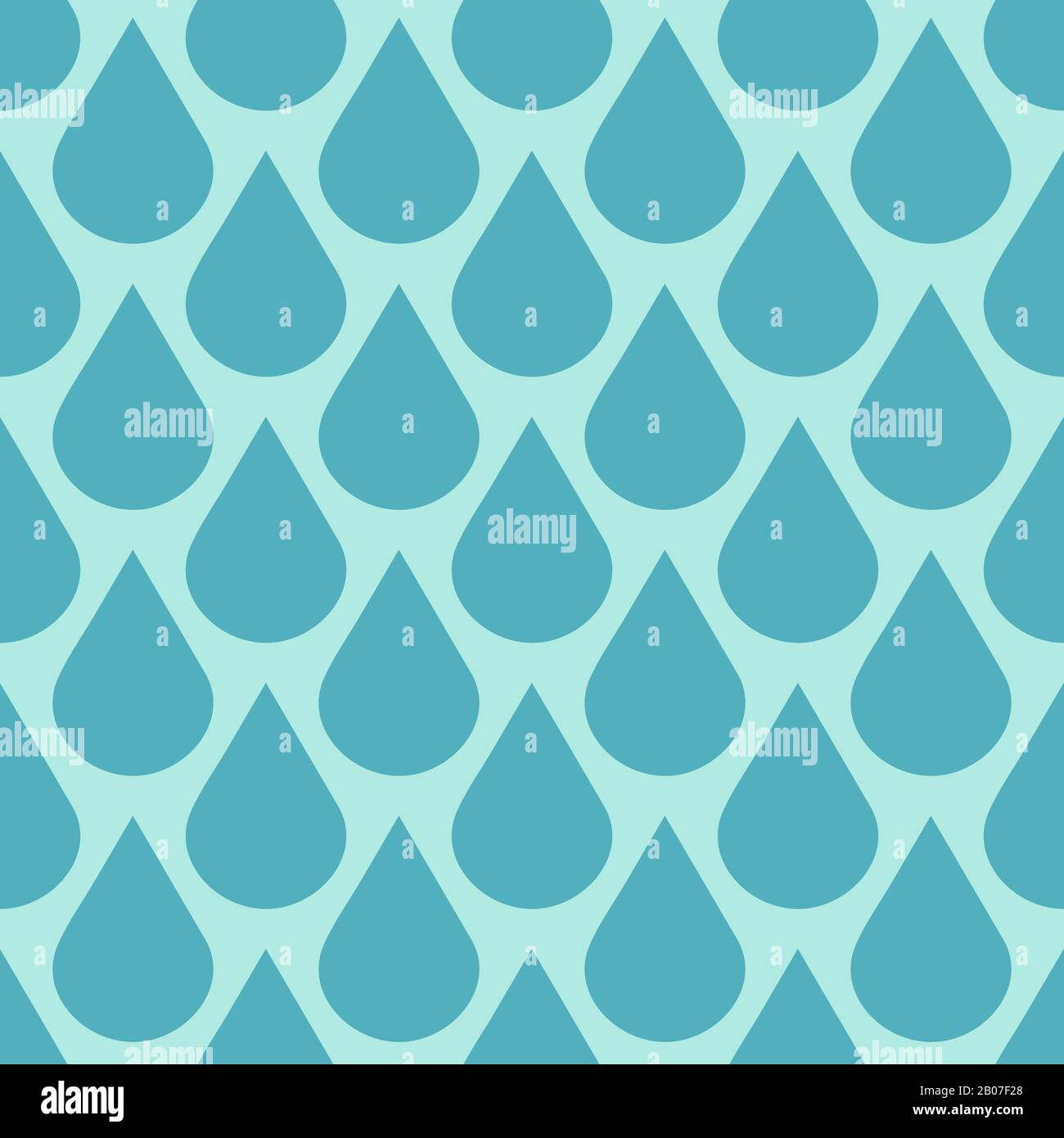Teal vector water drops seamless background. Turquoise rain ...